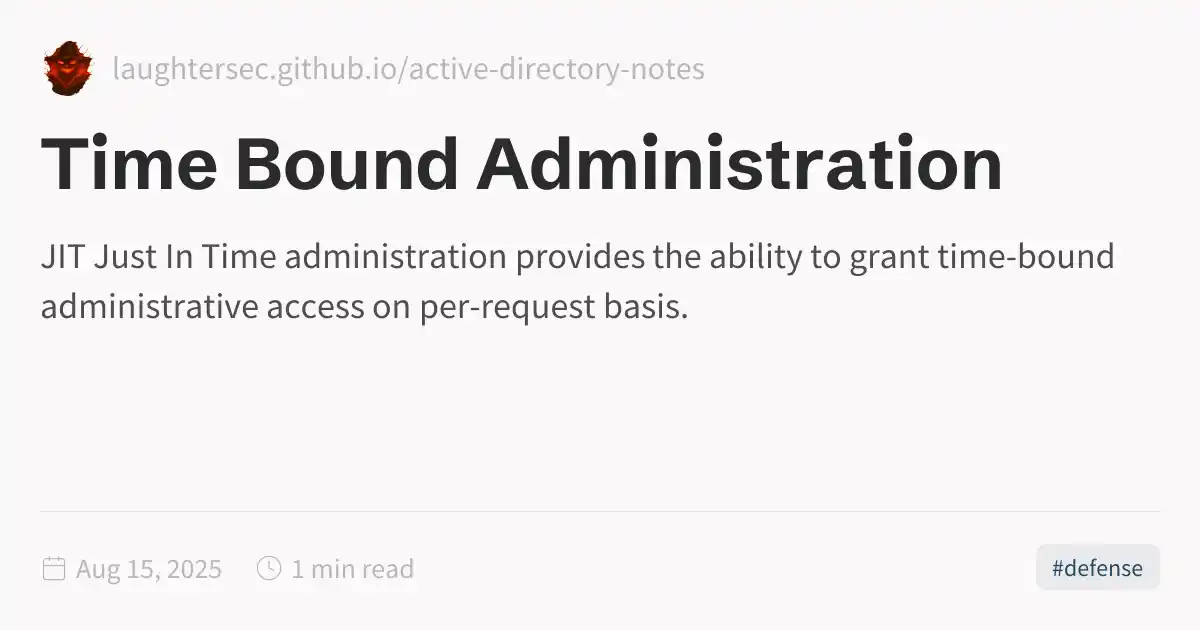 Time Bound Administration